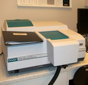 UV/visible spectrophotometer with temperature control block for samples ...